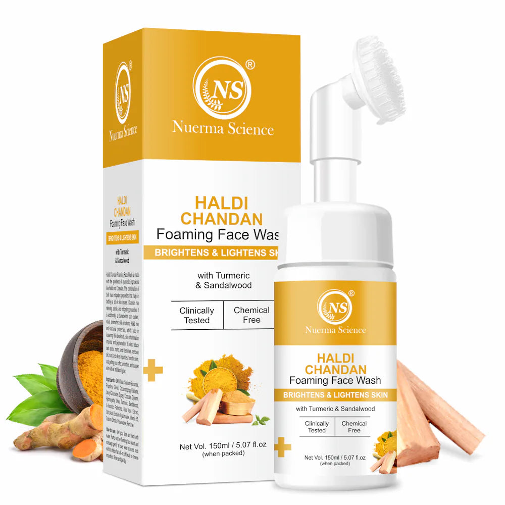 Nuerma Science Haldi Chandan Foaming Face Wash | Improve Skin Texture